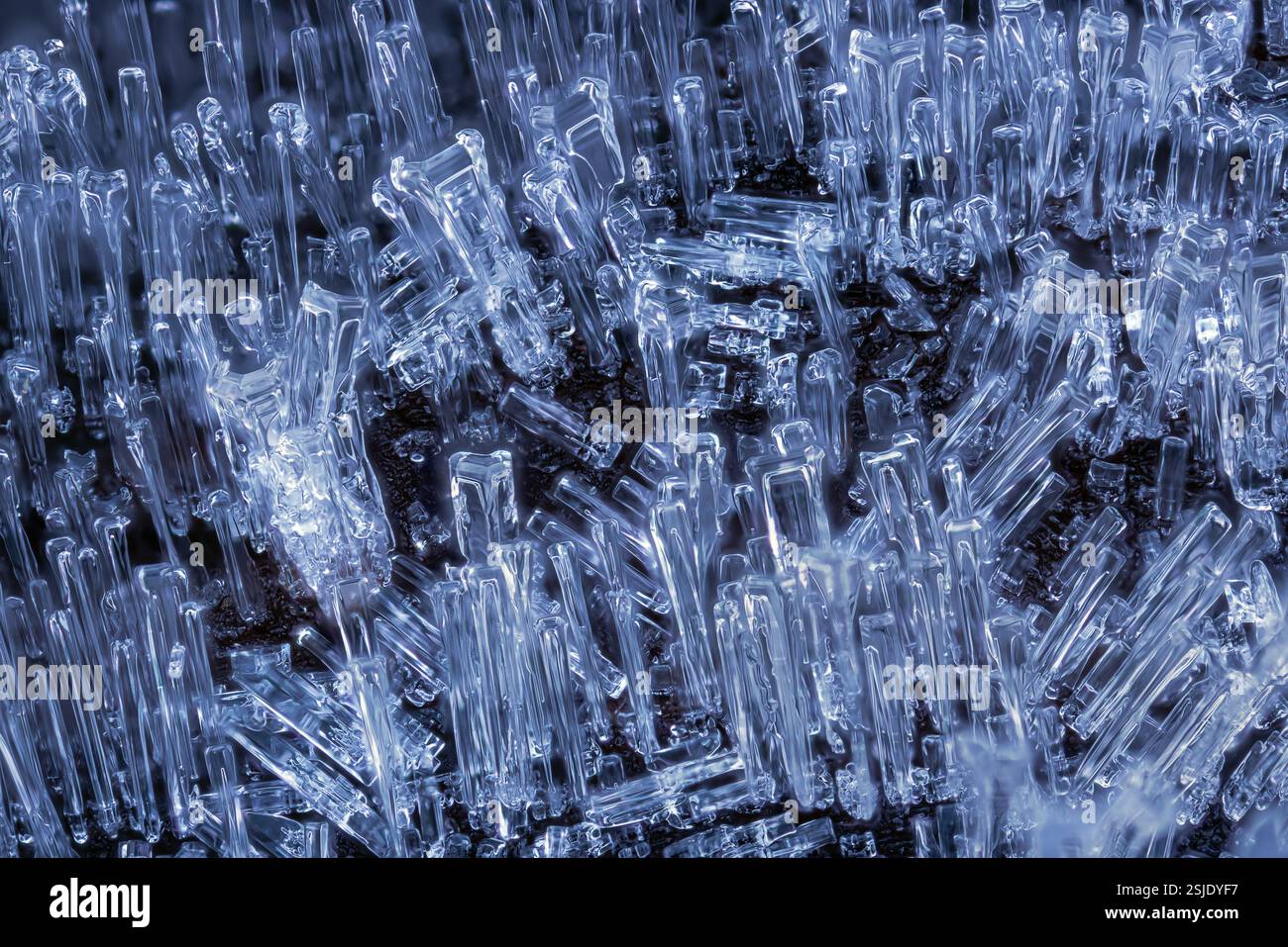 Frost Ice Crystals Formed on the wood in Nature. Abstract nature Stock ...