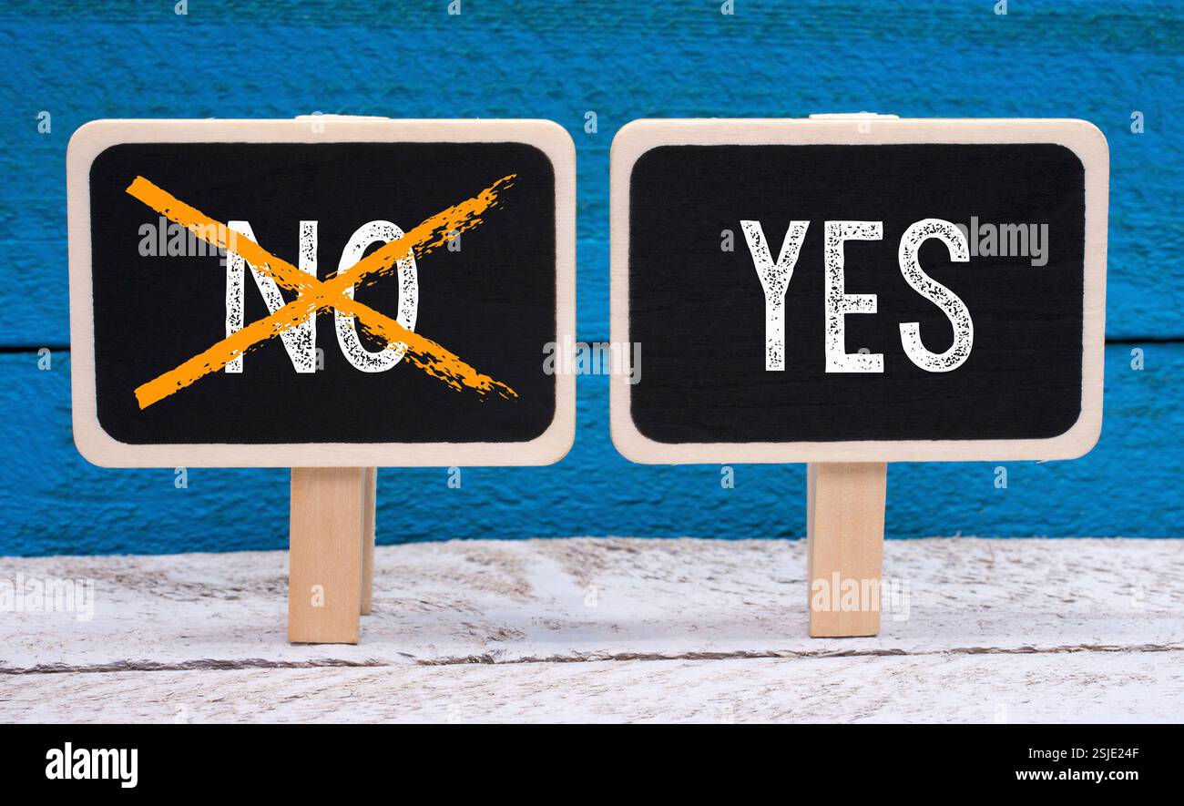 YES - Chalkboard with text Stock Photo - Alamy