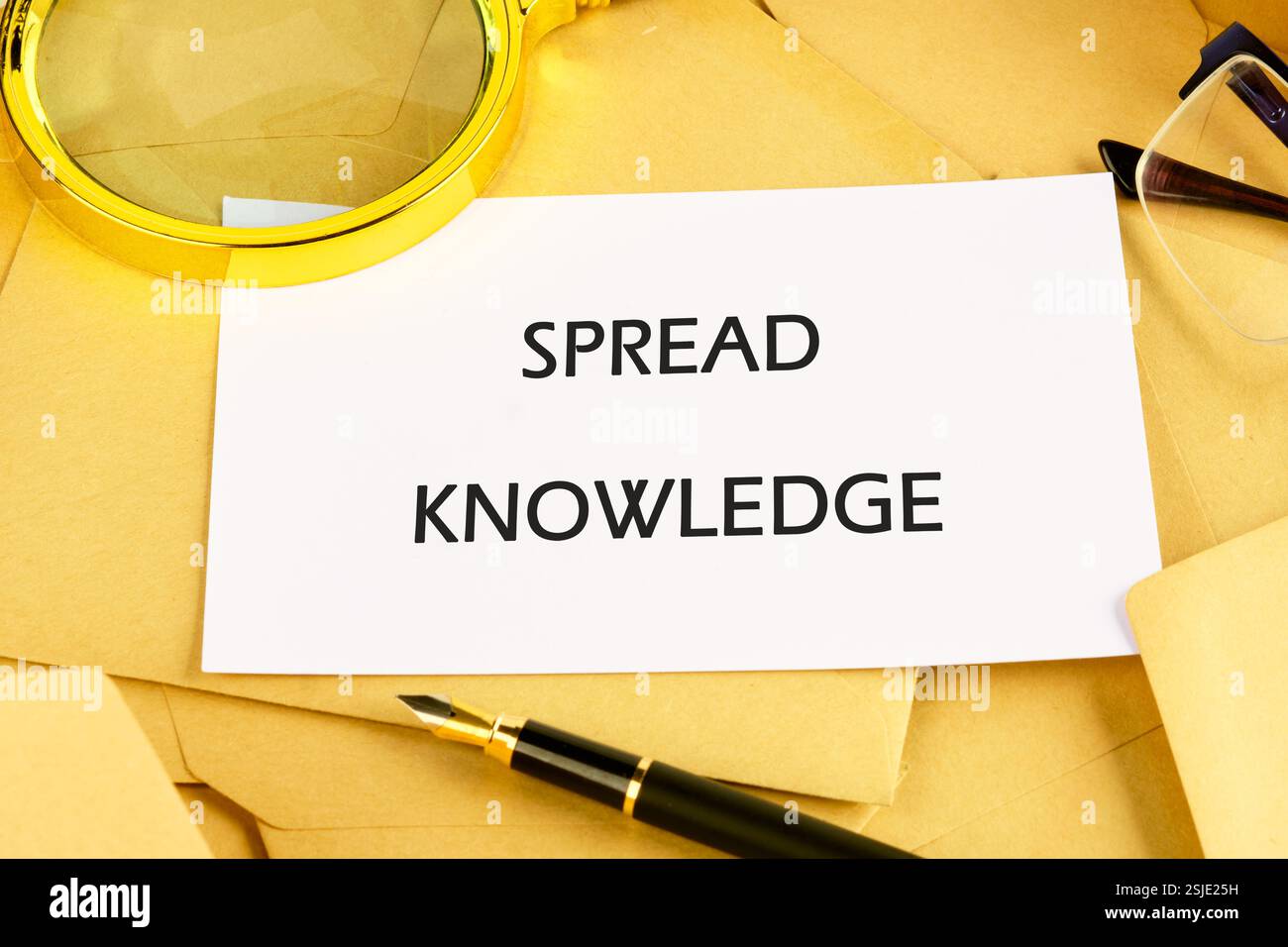 Workspace features materials emphasizing the importance of spreading knowledge to enhance ...