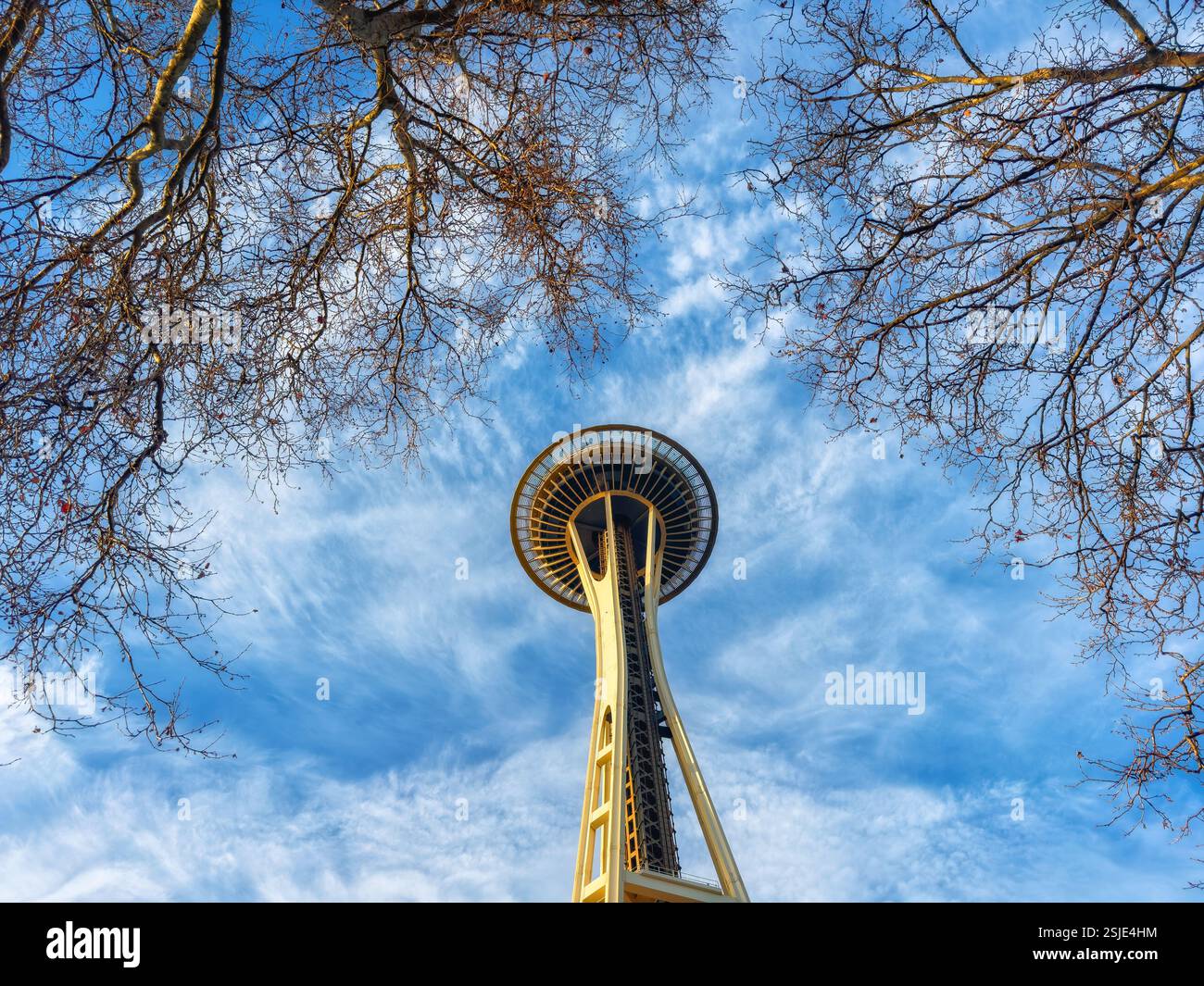 The iconic Space Needle in Seattle, Washington, stands tall against a ...