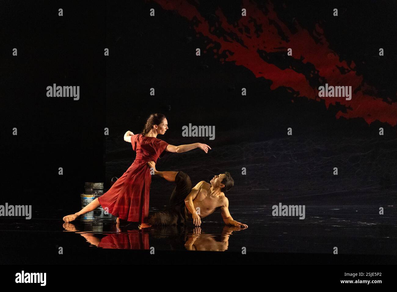 Kristen McNally (Ariadne), Tommy Franzen (Dionysus) in MINOTAUR at the ...