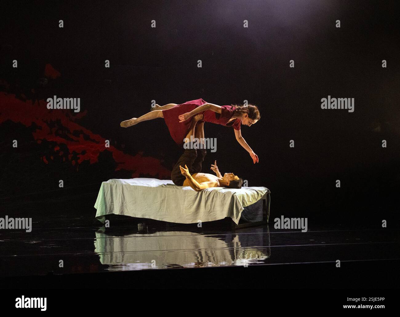 Kristen McNally (Ariadne), Tommy Franzen (Dionysus) in MINOTAUR at the ...