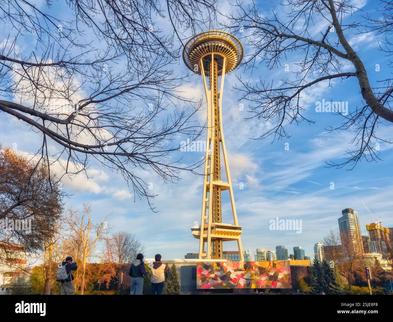 The iconic Space Needle in Seattle, Washington, stands tall against a ...