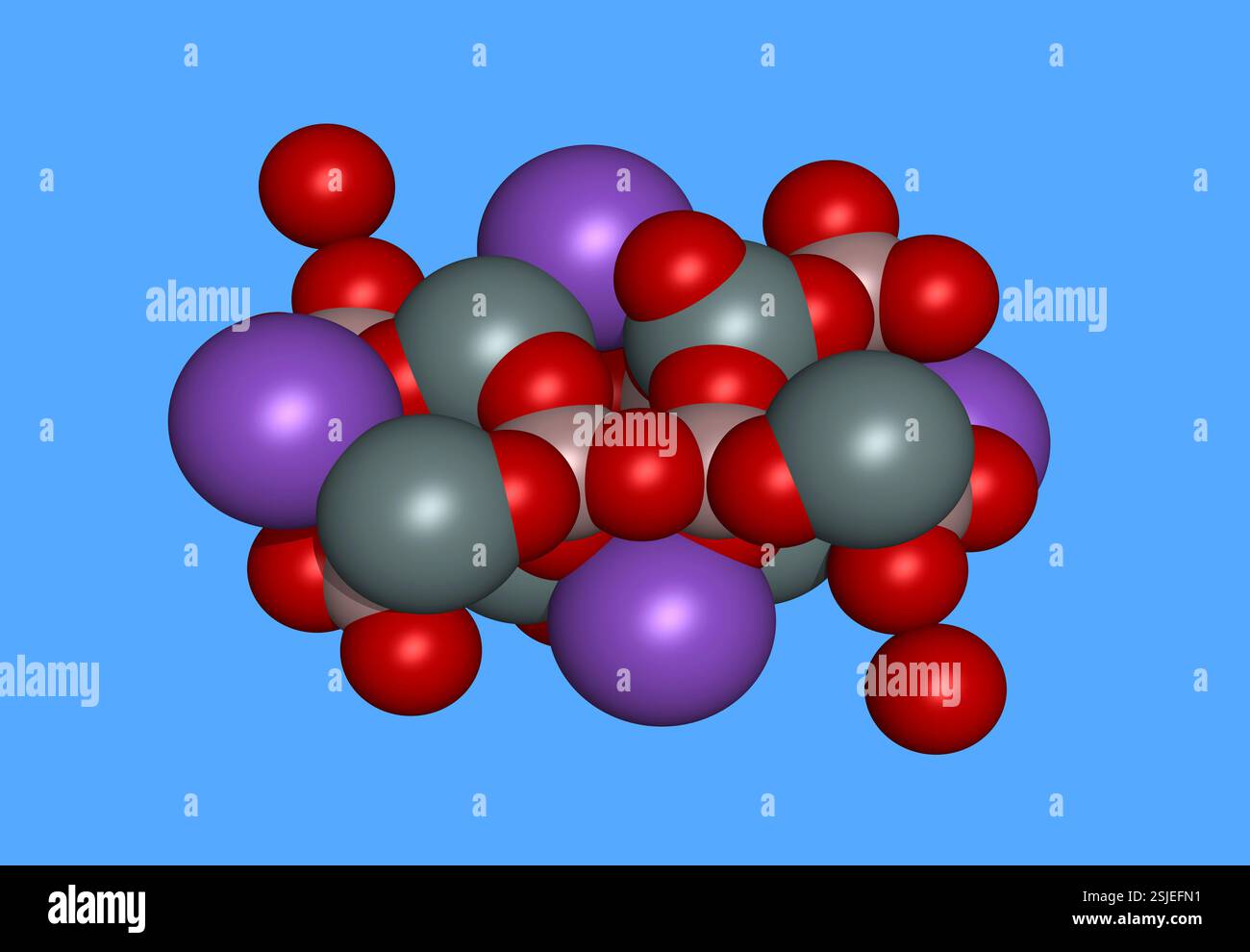 Feldspar, mineral as a molecular model Stock Photo - Alamy