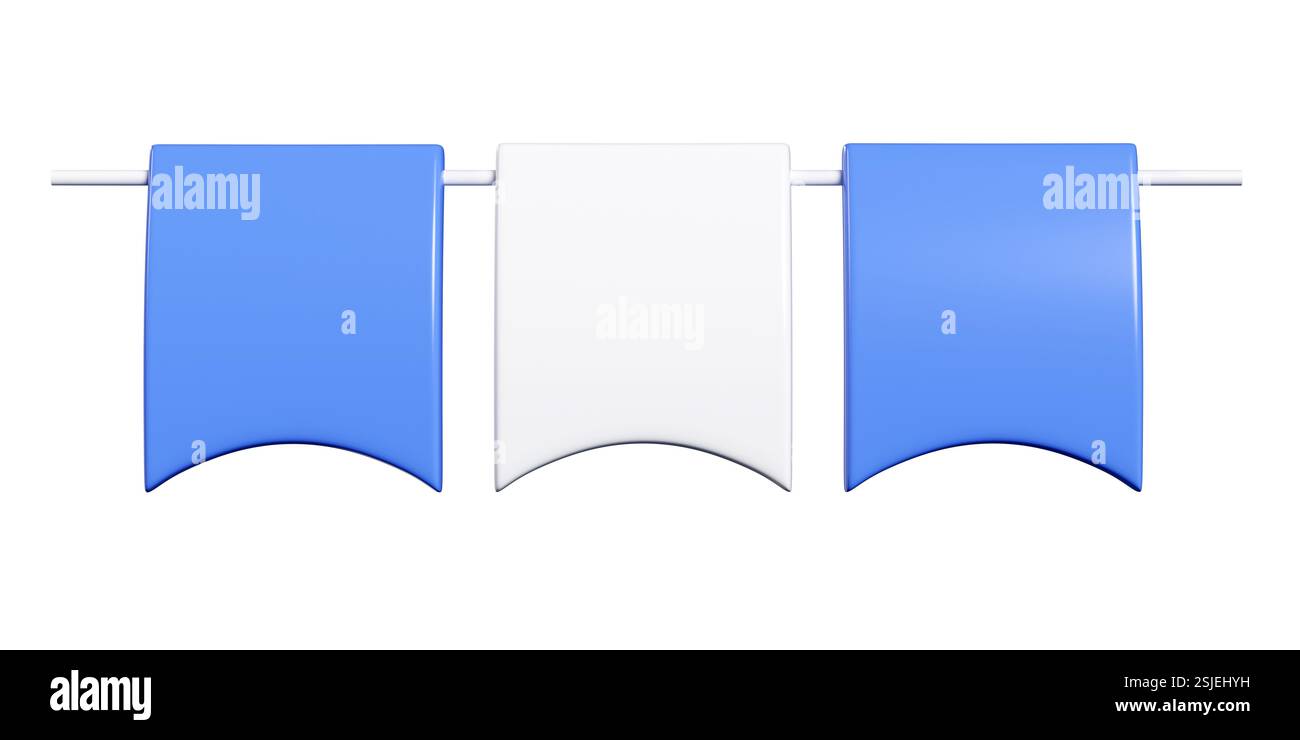 Party bunting 3d render with curved bottom flags Stock Photo - Alamy