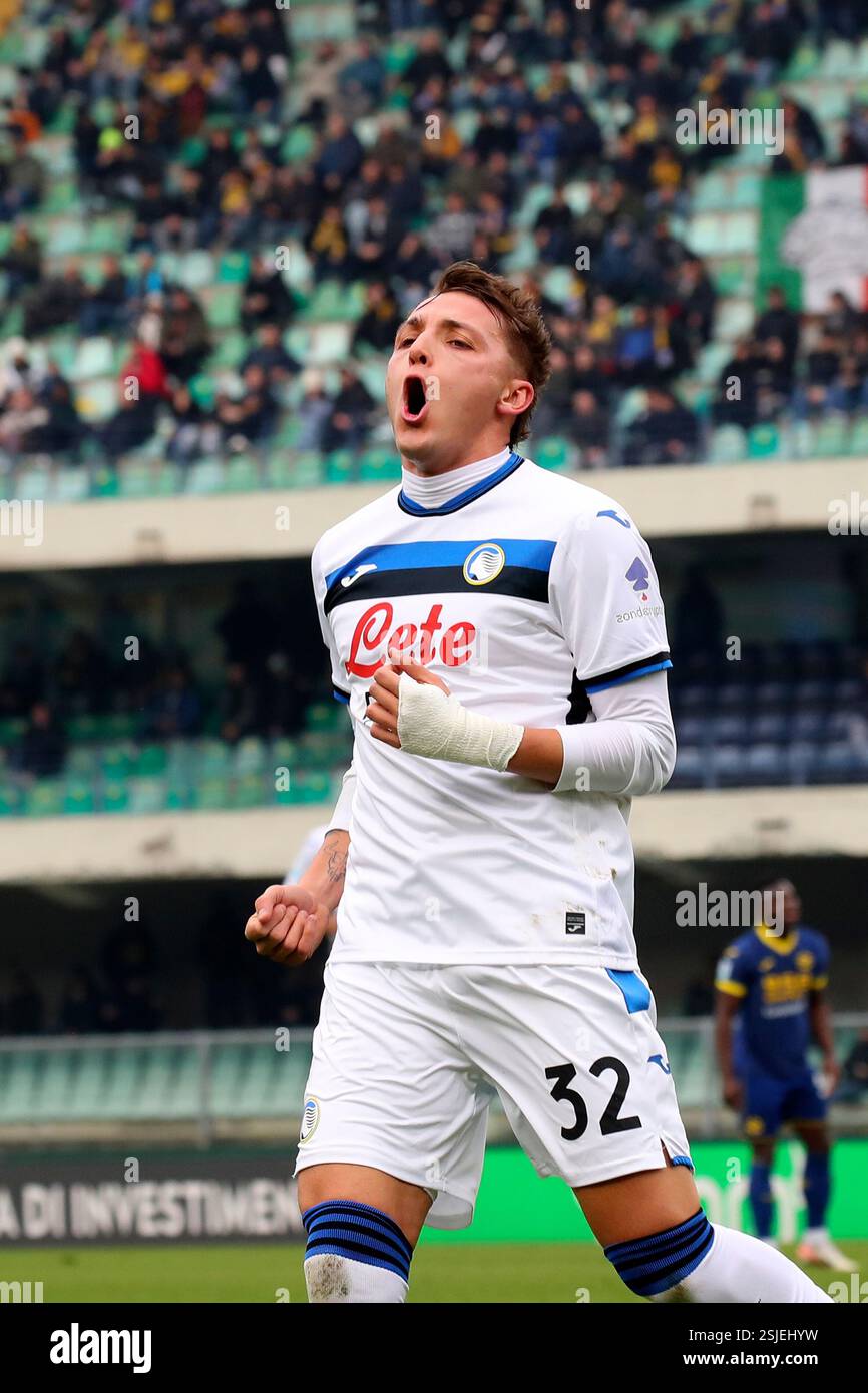 Verona, Italia. 08th Feb, 2025. Atalanta's Mateo Retegui 's celebration ...