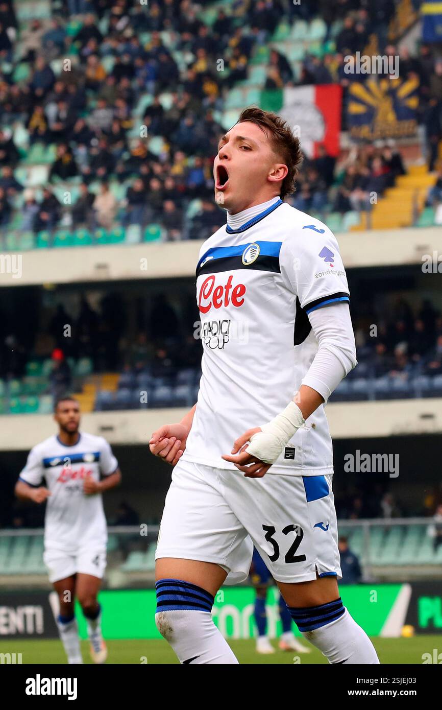 Verona, Italia. 08th Feb, 2025. Atalanta's Mateo Retegui 's celebration ...