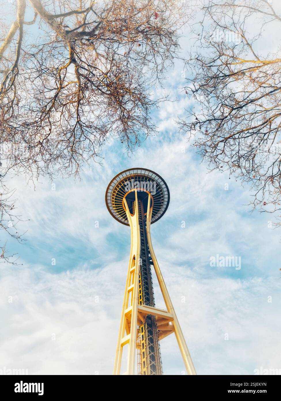 The iconic Space Needle in Seattle, Washington, stands tall against a ...