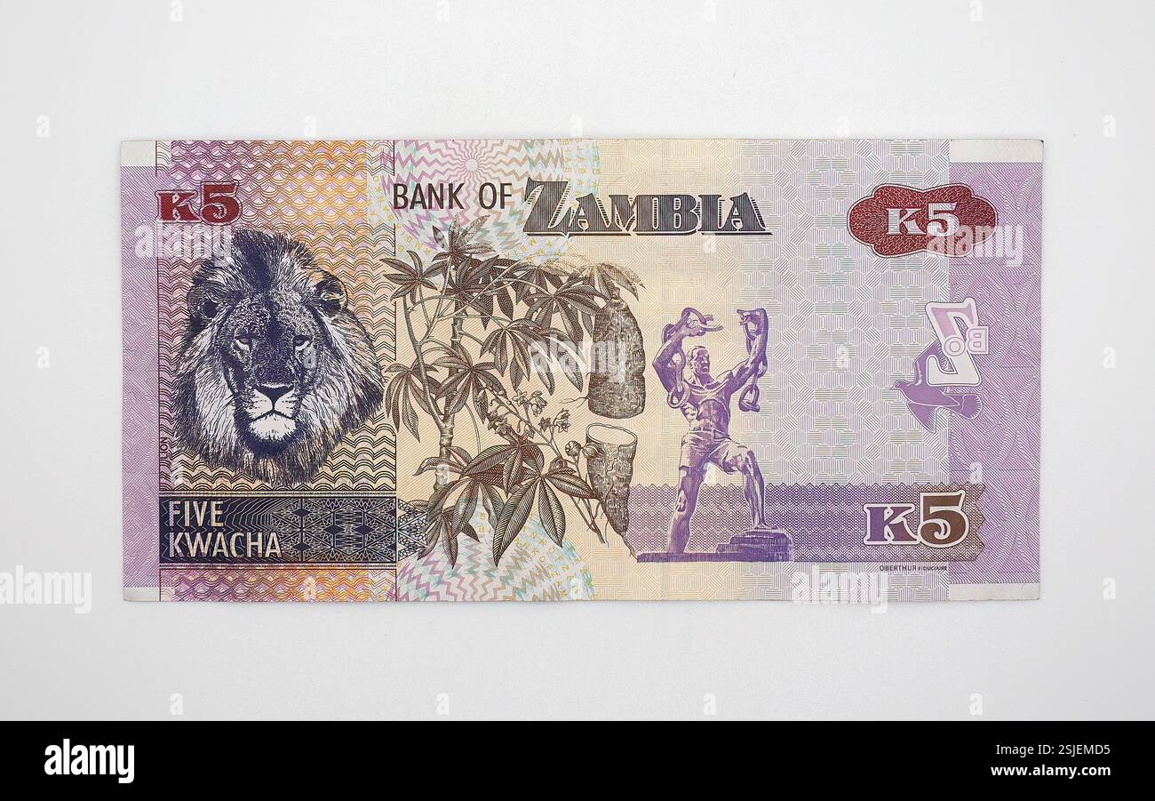 5 Zambian kwacha banknote, Zambia, Africa Stock Photo - Alamy