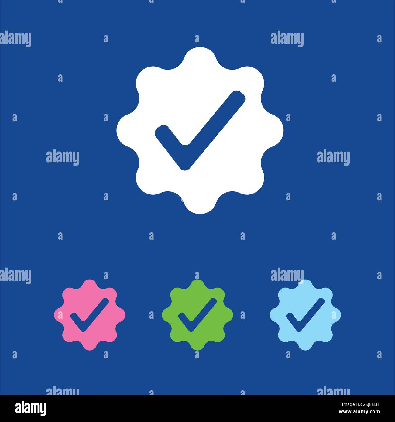 "Bold Check Mark Icon – Verified Approval Symbol for Digital & Print Stock Vector Image & Art ...