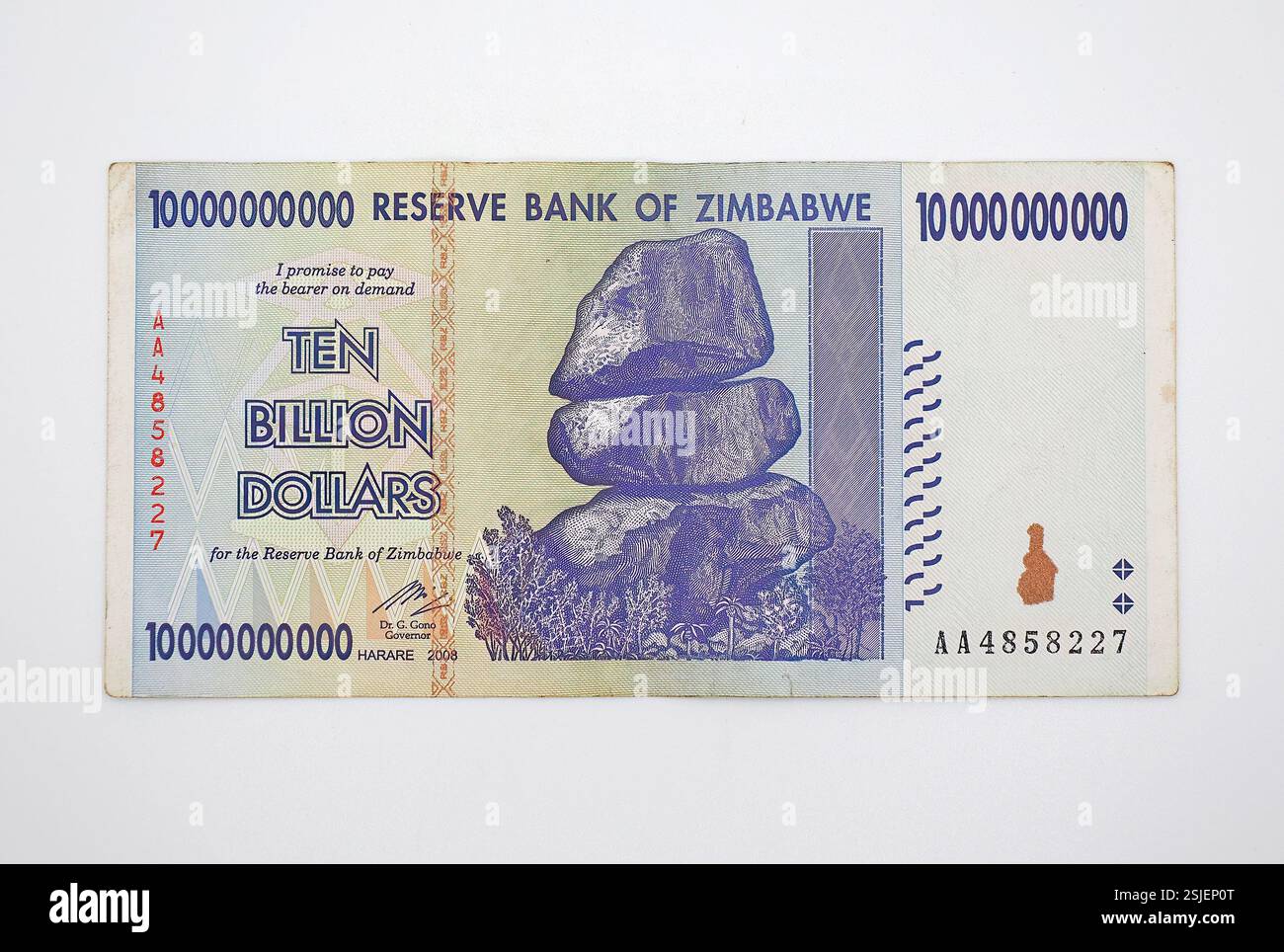 10 000 000 000 (ten billion) Zimbabwean dollar banknote, Z$, Zimbabwe, Africa Stock Photo - Alamy