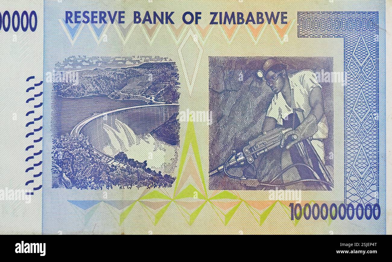 10 000 000 000 (ten billion) Zimbabwean dollar banknote, Z$, Zimbabwe ...