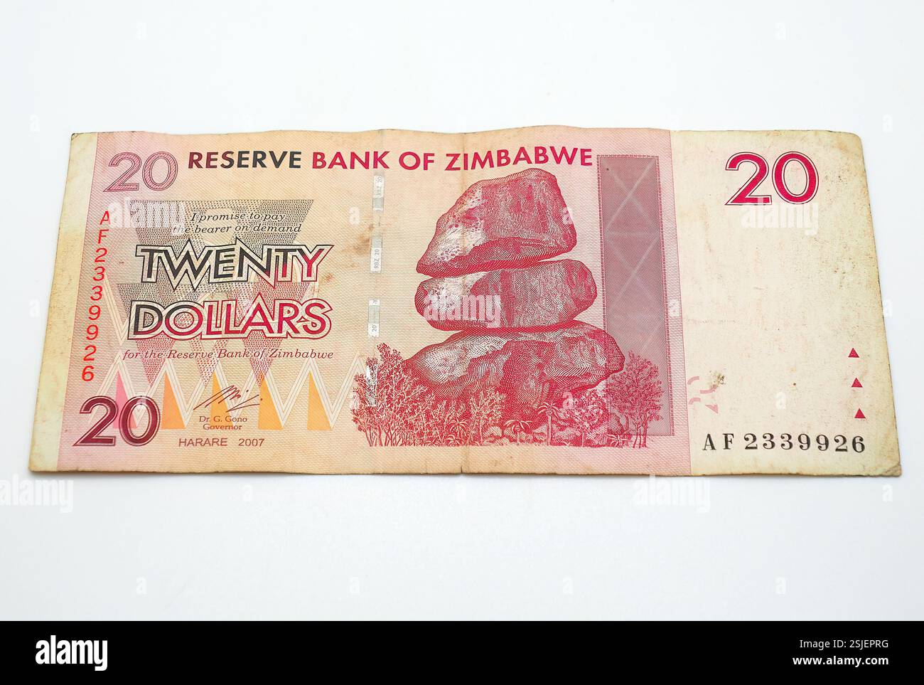 20 Zimbabwean dollar banknote, Z$, Zimbabwe, Africa Stock Photo - Alamy