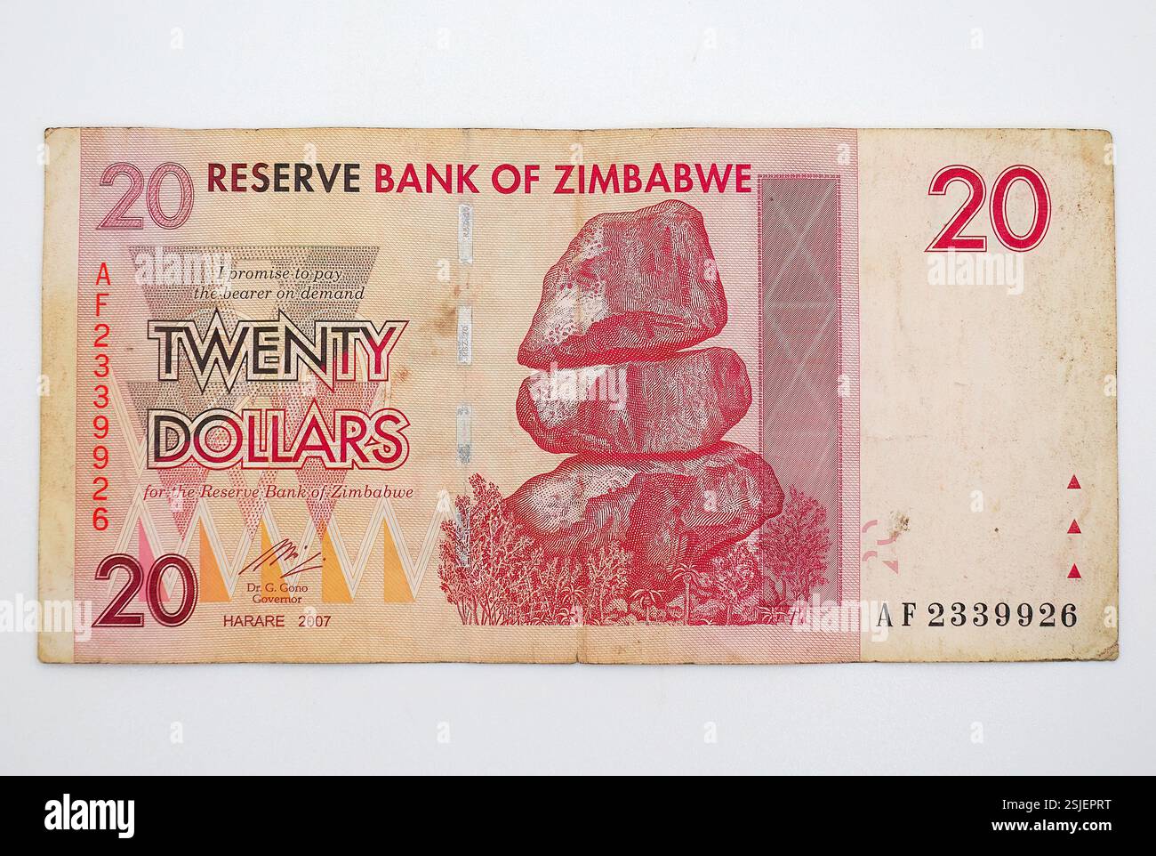 20 Zimbabwean dollar banknote, Z$, Zimbabwe, Africa Stock Photo - Alamy