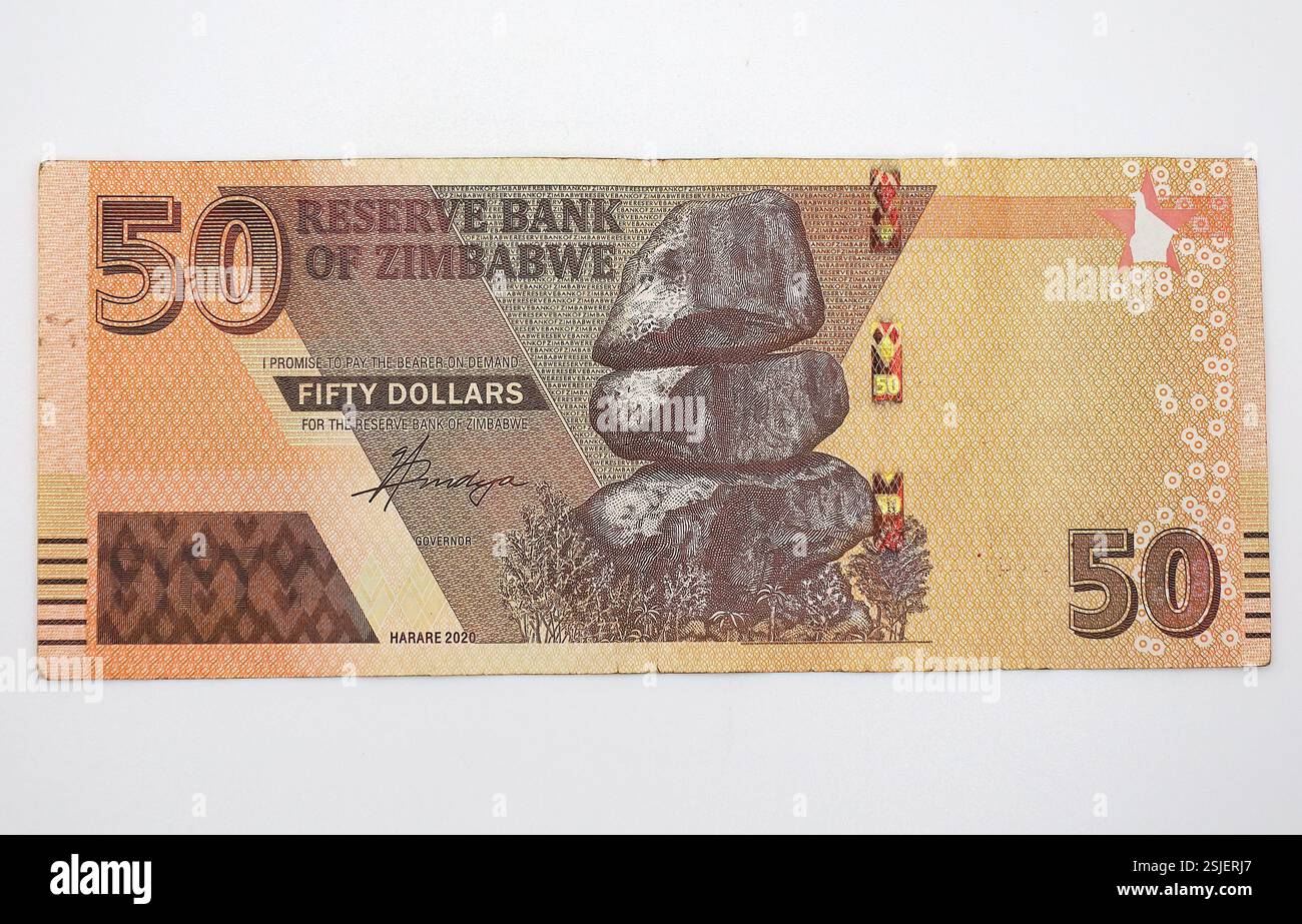 50 Zimbabwean dollar banknote, Z$, Zimbabwe, Africa Stock Photo - Alamy