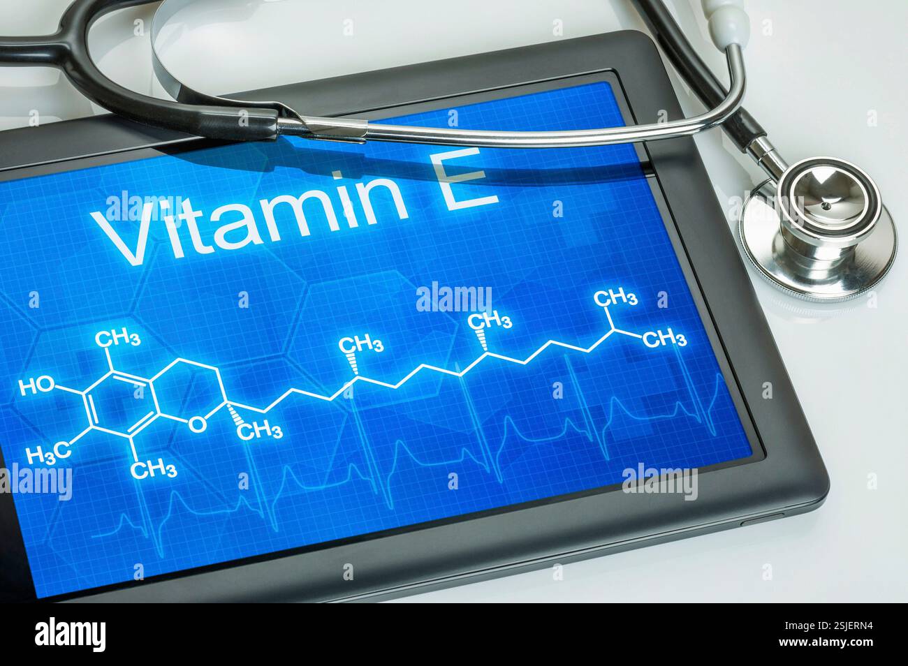 Tablet with the chemical structural formula of vitamin E Stock Photo ...