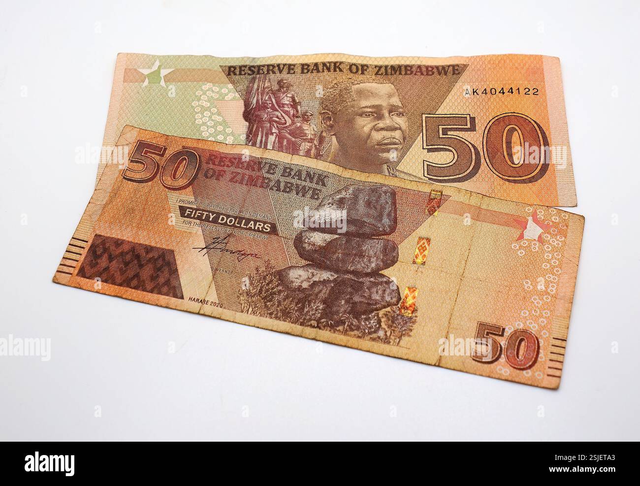 50 Zimbabwean dollar banknotes, Z$, Zimbabwe, Africa Stock Photo - Alamy