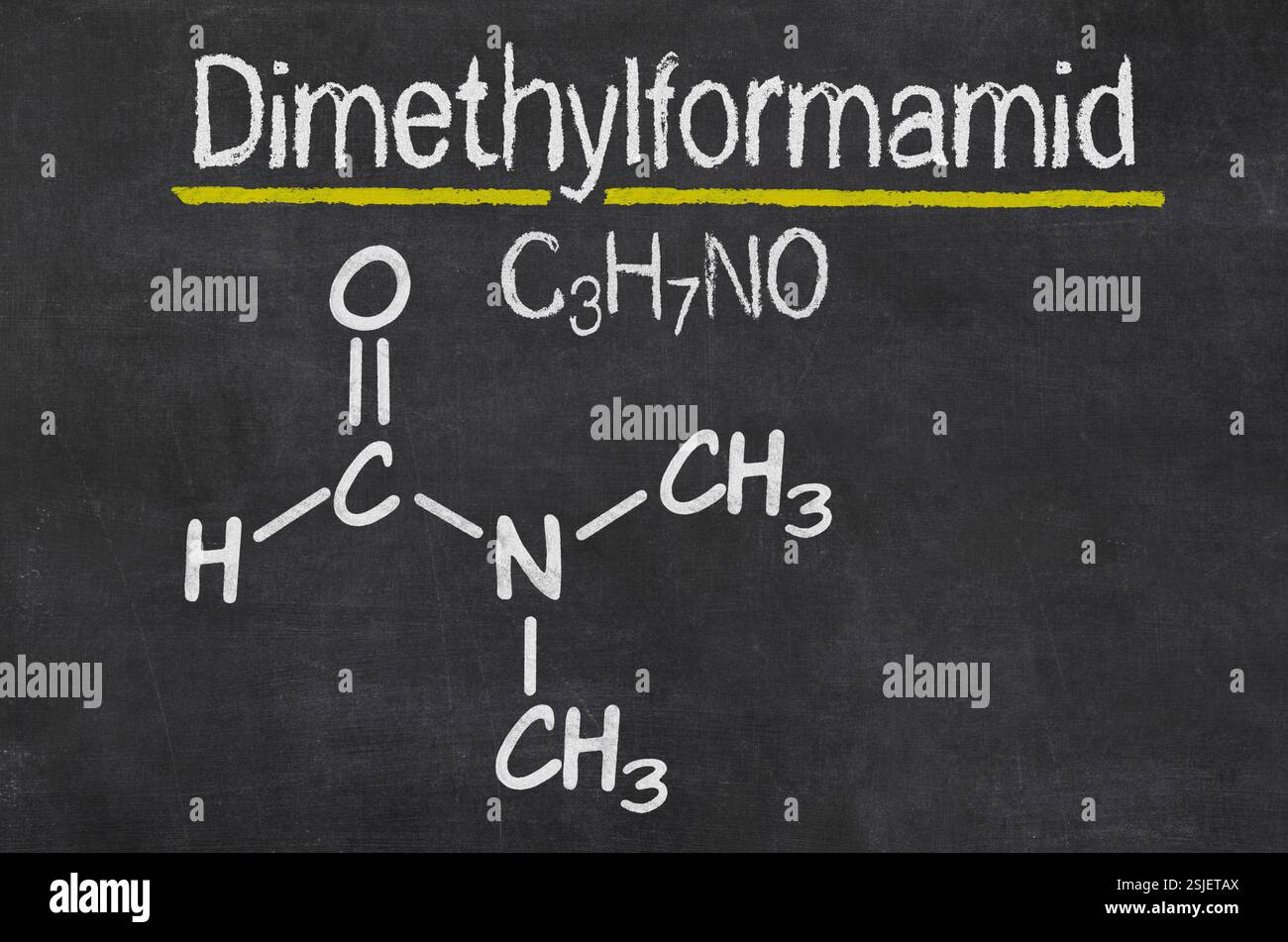 Slate with the chemical formula of dimethylformamide Stock Photo - Alamy