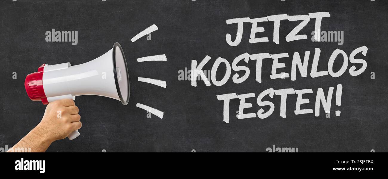 Megafon - Test now free of charge Stock Photo - Alamy