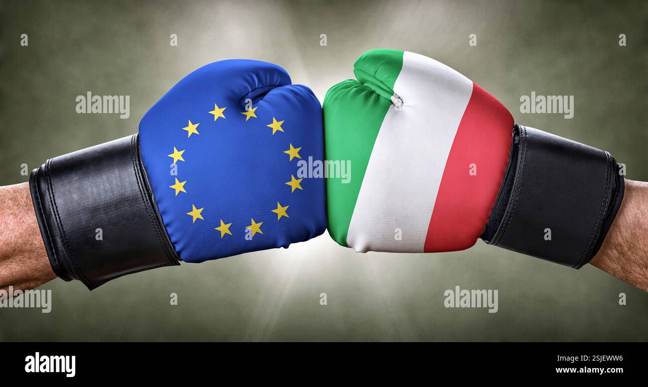 Boxing match european union versus italy hi-res stock photography and ...