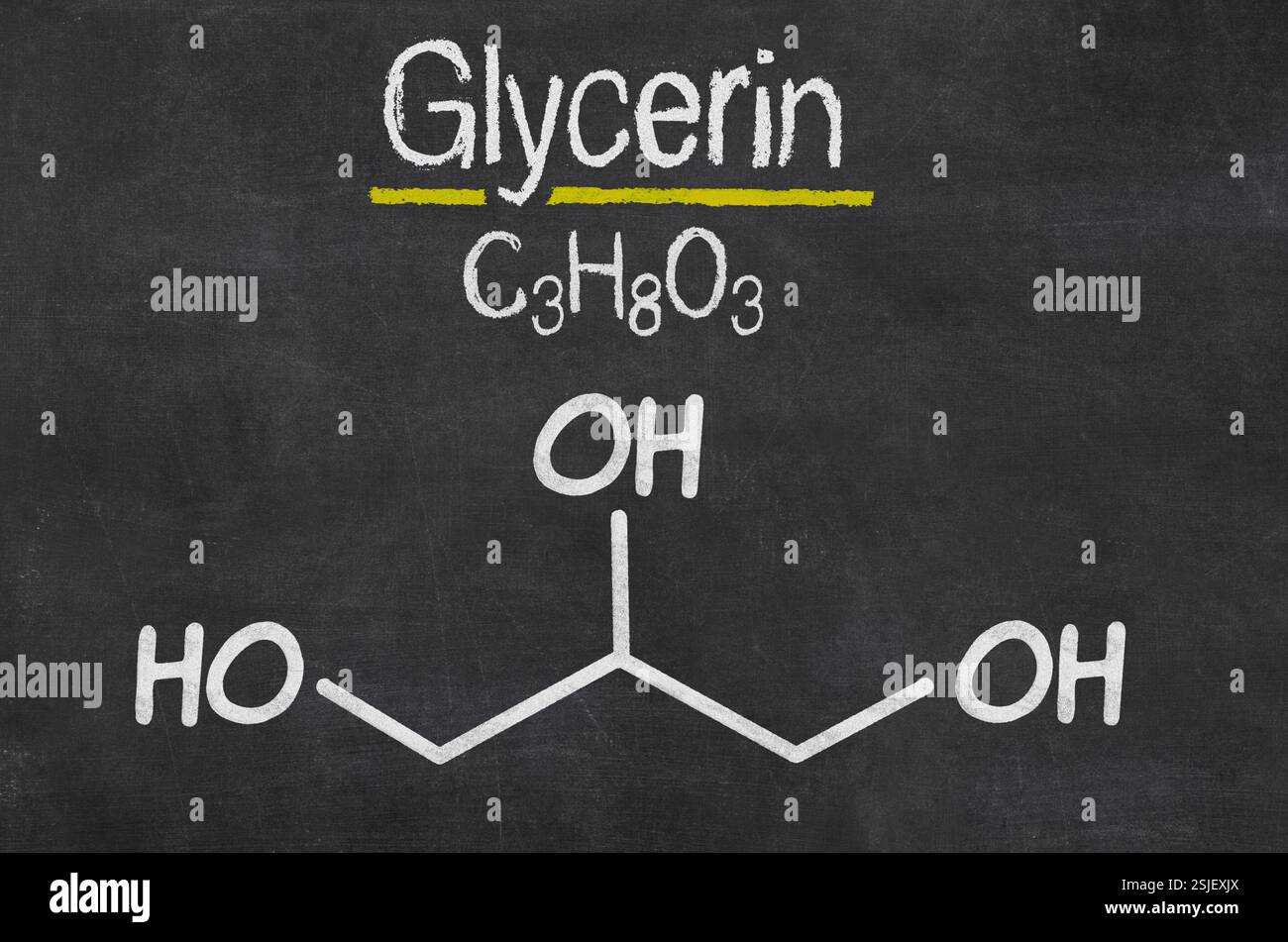Slate with the chemical formula of glycerine hi-res stock photography ...