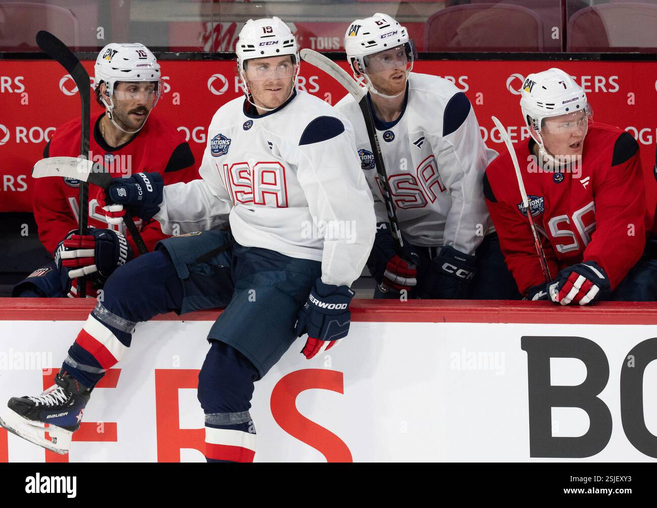 U.S.A. Vincent Trochek, from left to right, Matthew Tkachuk, Kyle ...