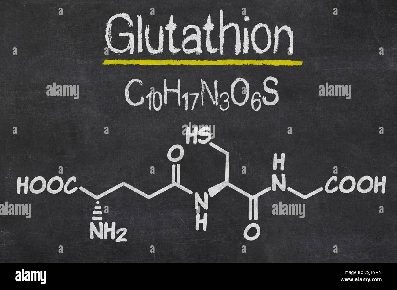 Slate with the chemical formula of glutathione Stock Photo - Alamy