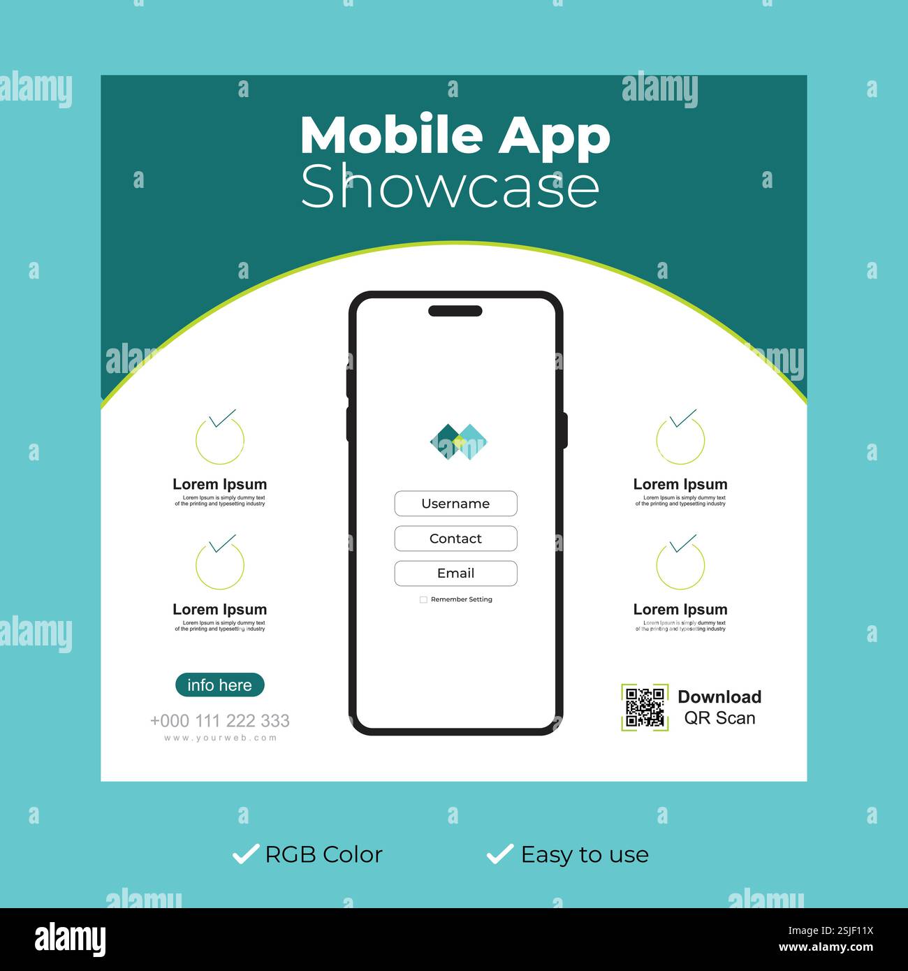 Mobile App Showcase Promotion, App Promotion Banner Template Stock ...