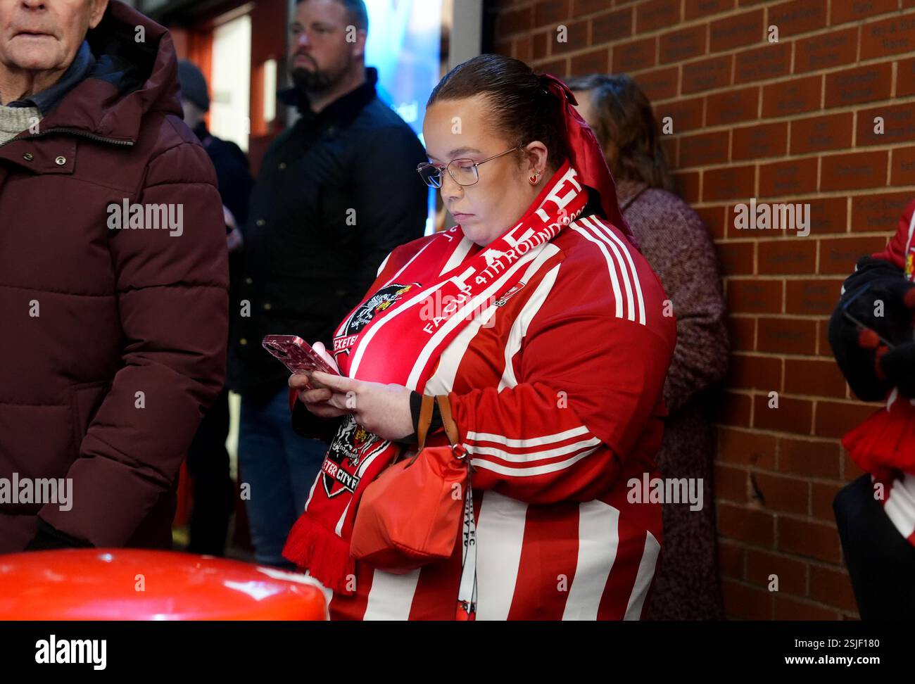 Execter City fan outside the stadium before during the Emirates FA Cup ...