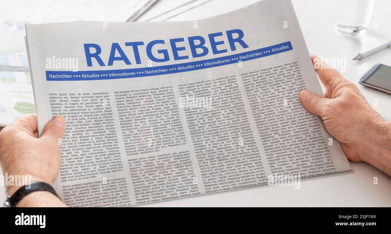 Man reads newspaper guide hi-res stock photography and images - Alamy