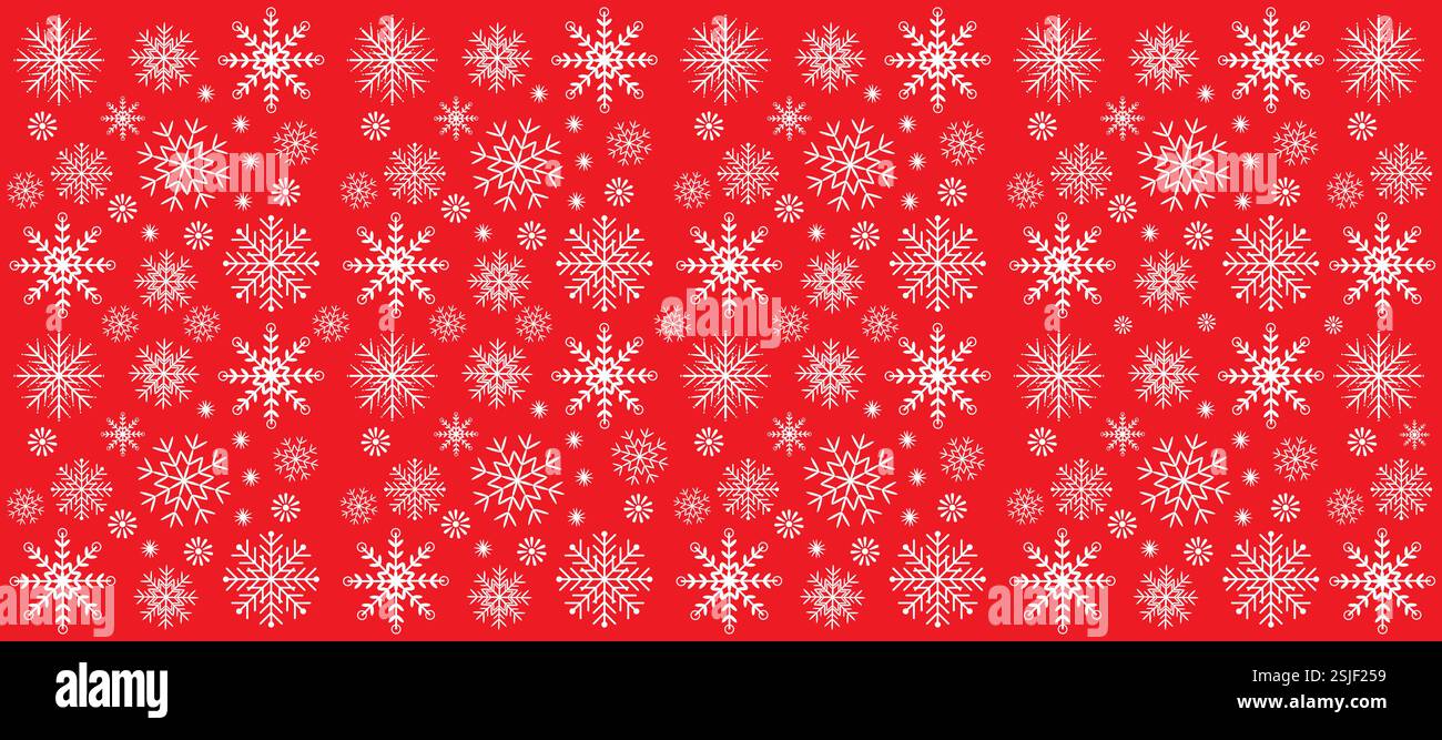 Festive Snowflake Pattern on Red Background, chistmas seamless pattern ...