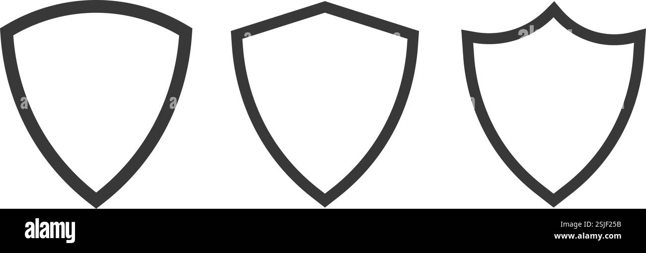 Set of Minimalist Shield Icons, shield icon isolated white background ...