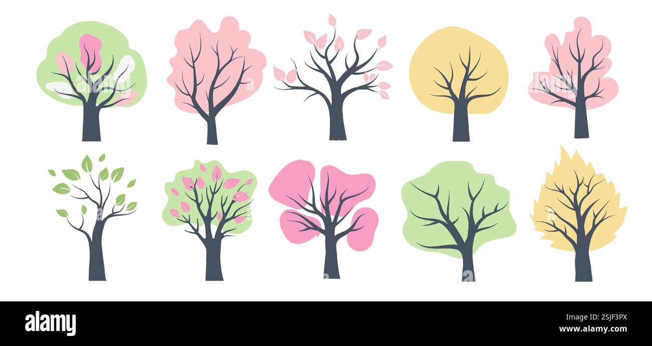 Explore the vibrant transformation of trees during spring with colorful ...