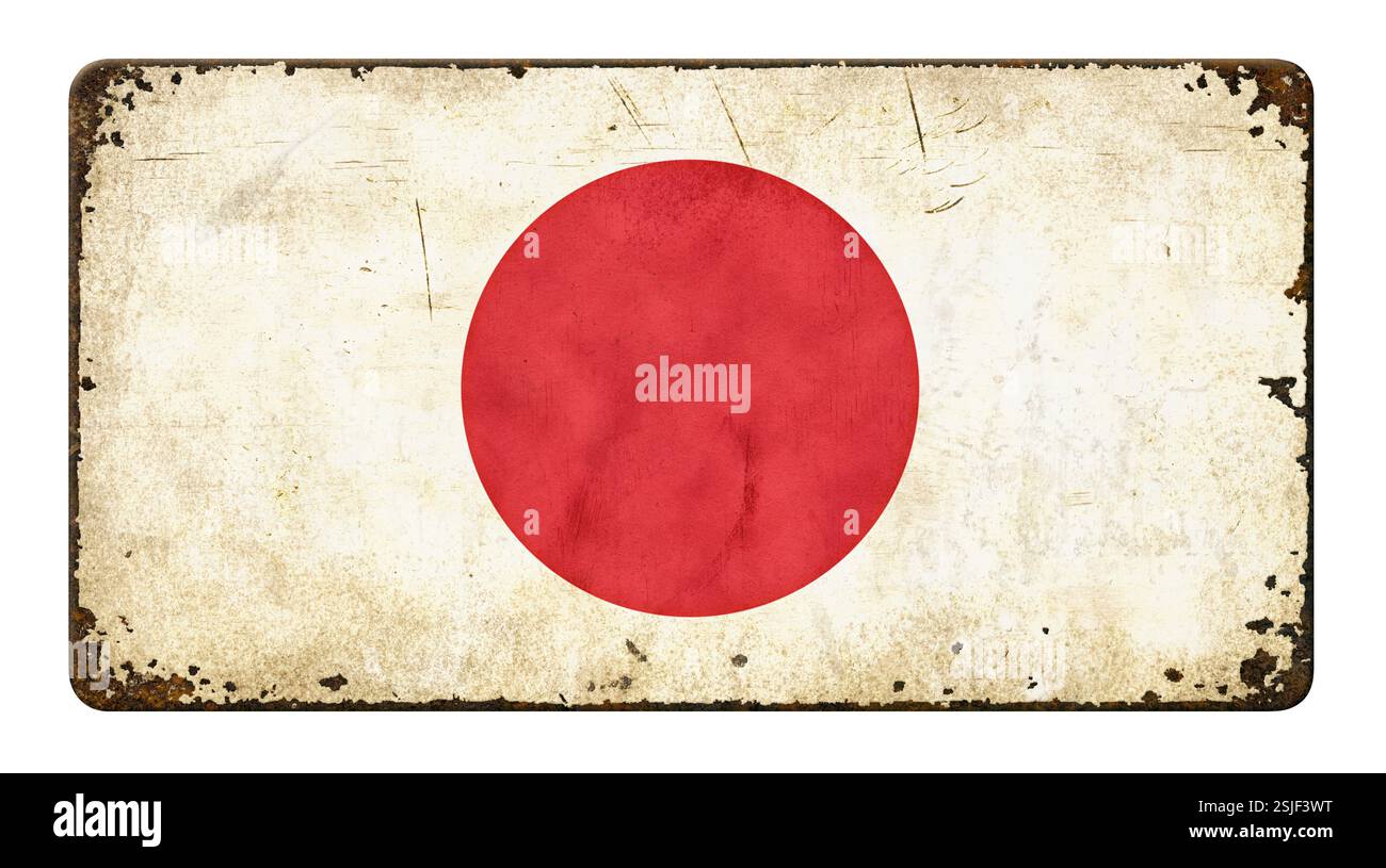 Old rusted tin sign flag japan hi-res stock photography and images - Alamy