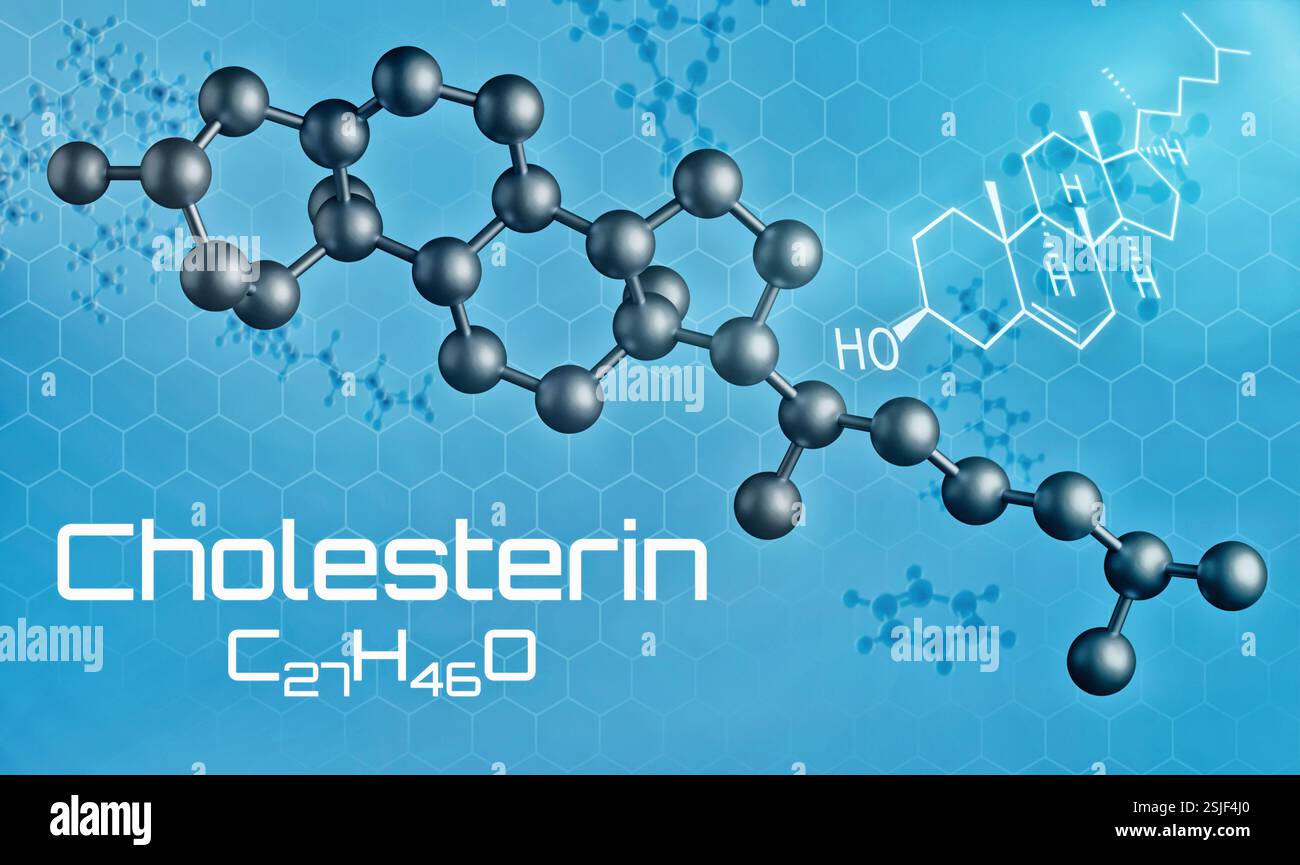 Three-dimensional molecular structure of cholesterol Stock Photo - Alamy