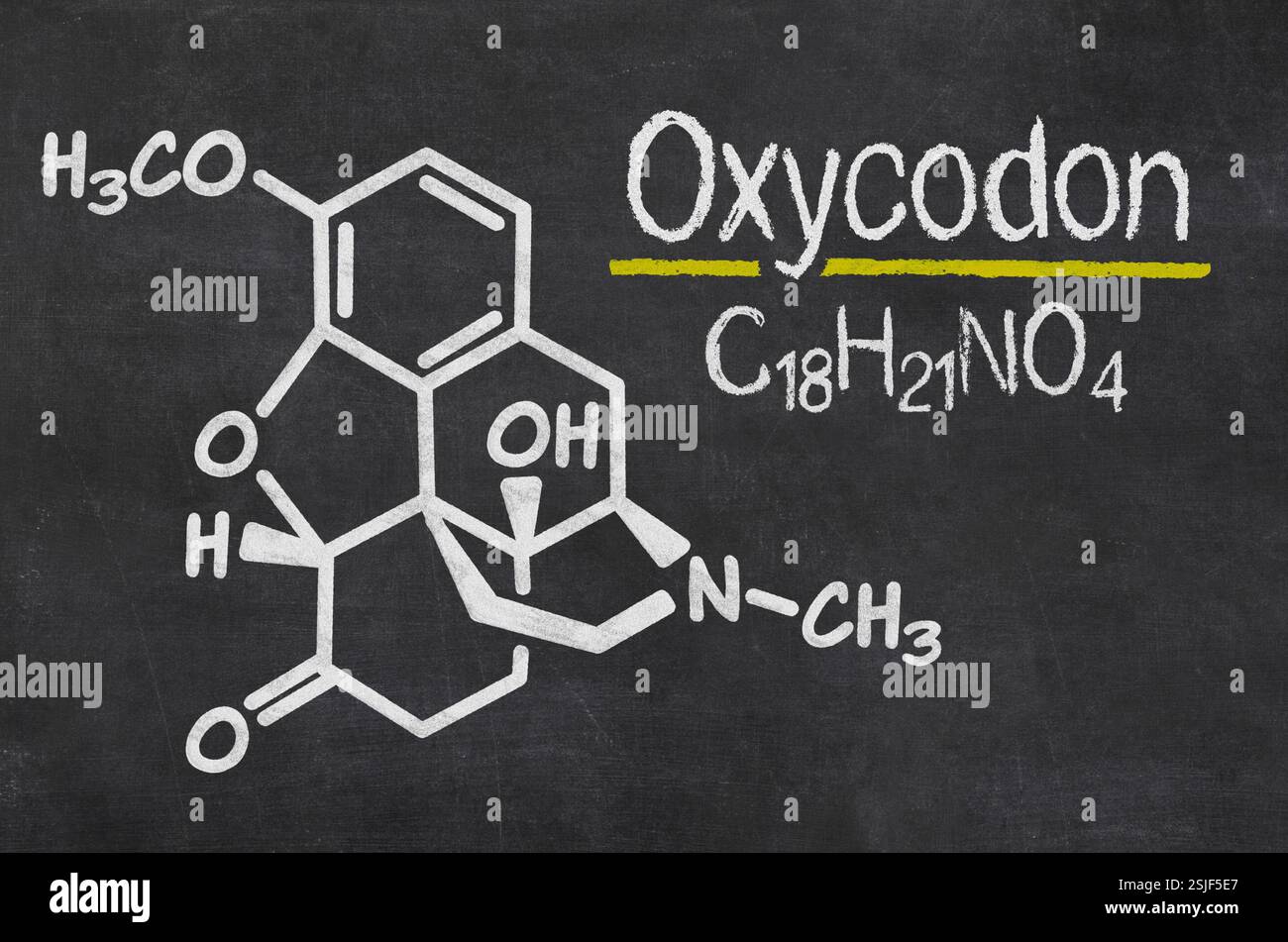 Slate with the chemical formula of oxycodone Stock Photo - Alamy