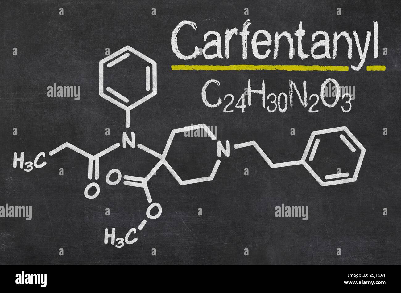 Slate with the chemical formula of carfentanyl Stock Photo - Alamy