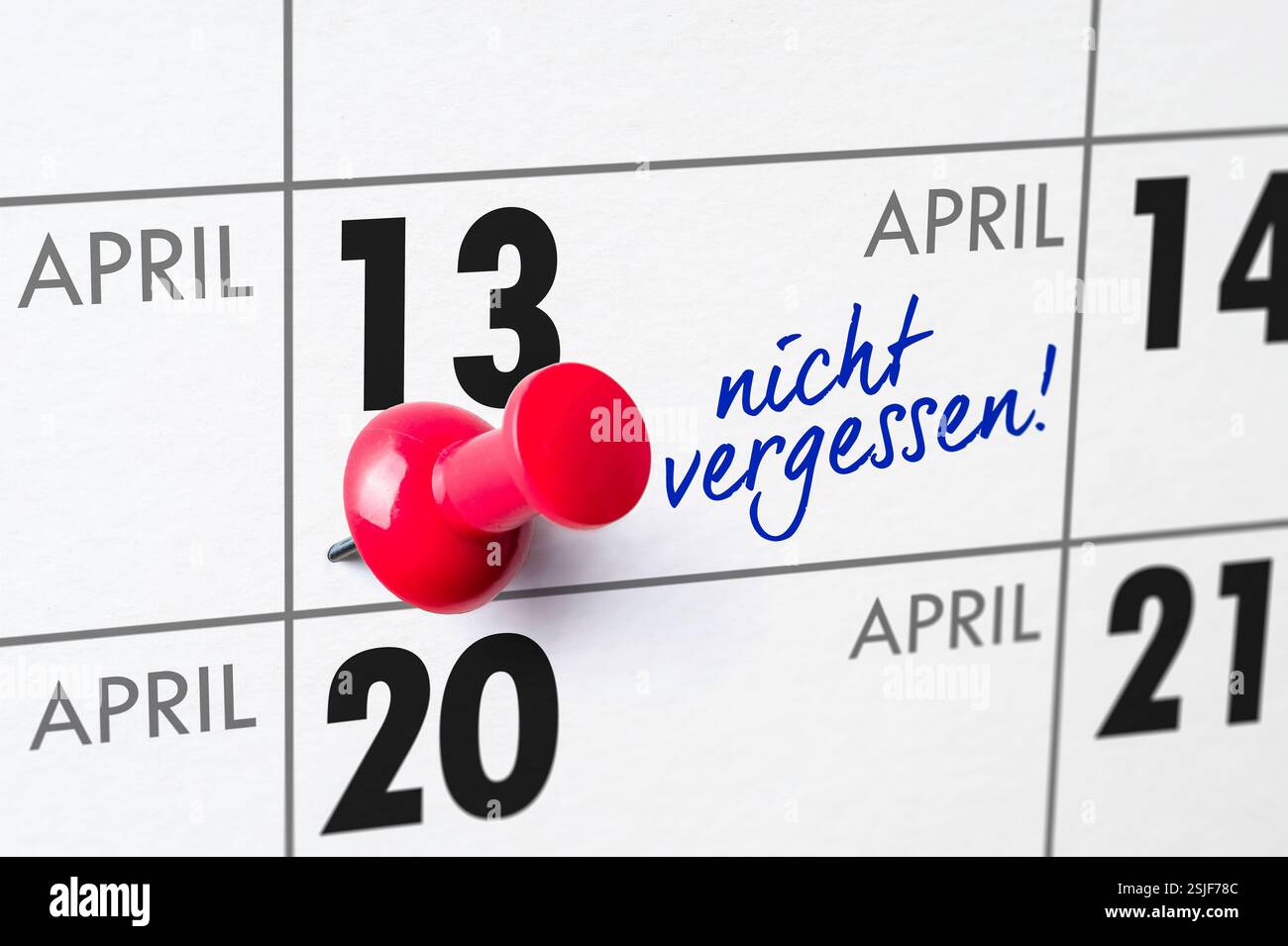 Wall calendar - April 13 Stock Photo - Alamy
