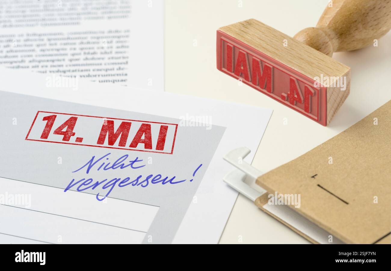 Red stamp on documents may 14 hi-res stock photography and images - Alamy