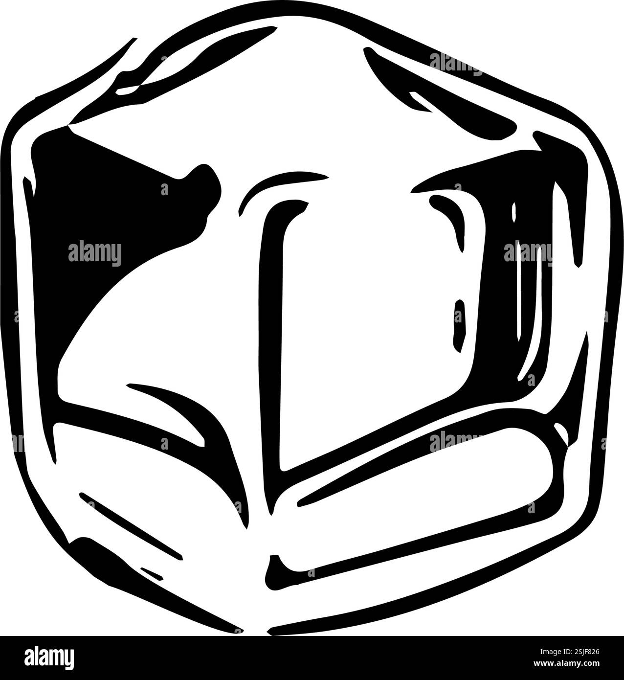 Stylized Illustration of Ice Cube on a dark Background Stock Vector ...