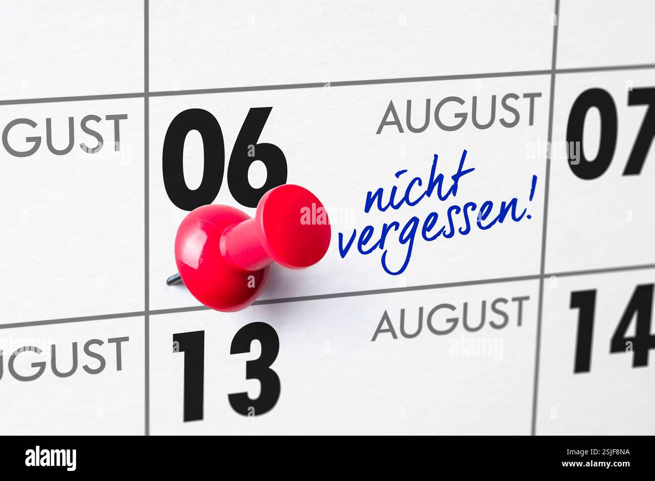 Wall calendar august 06 hi-res stock photography and images - Alamy