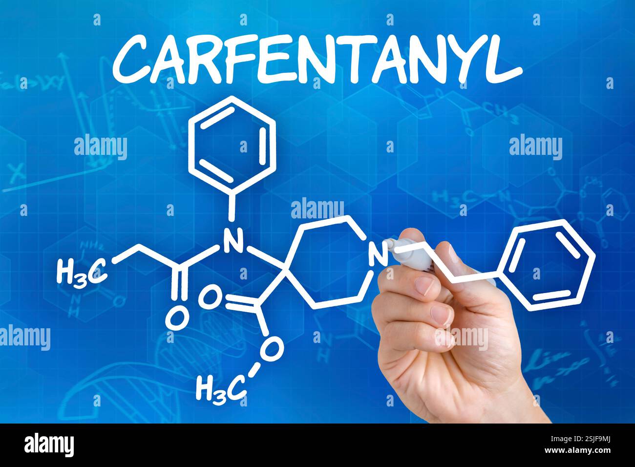 Hand draws chemical structural formula of carfentanyl Stock Photo - Alamy