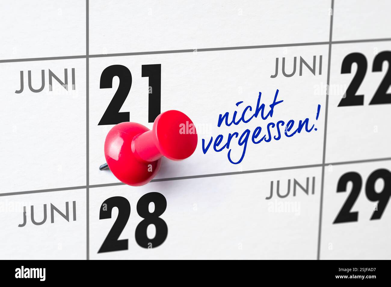 Wall calendar - June 21 Stock Photo - Alamy