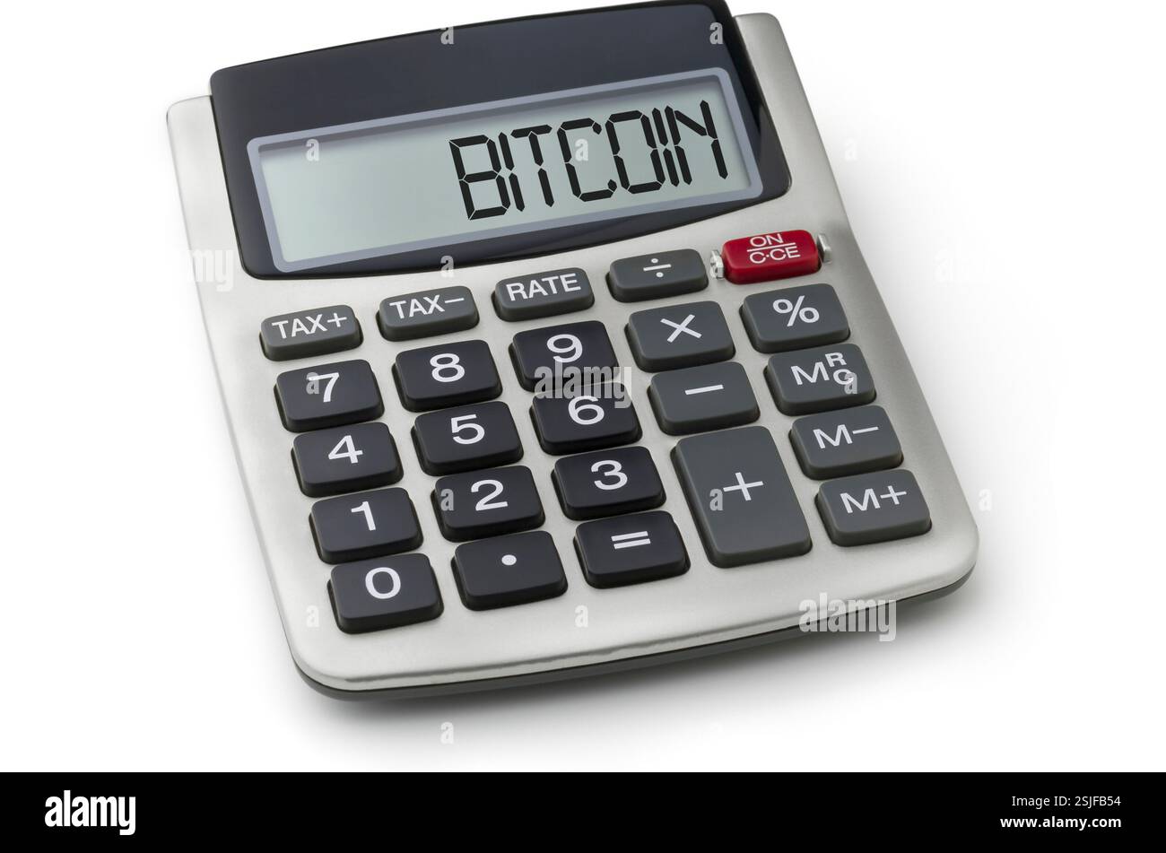 Calculator with the word Bitcoin on the display Stock Photo - Alamy