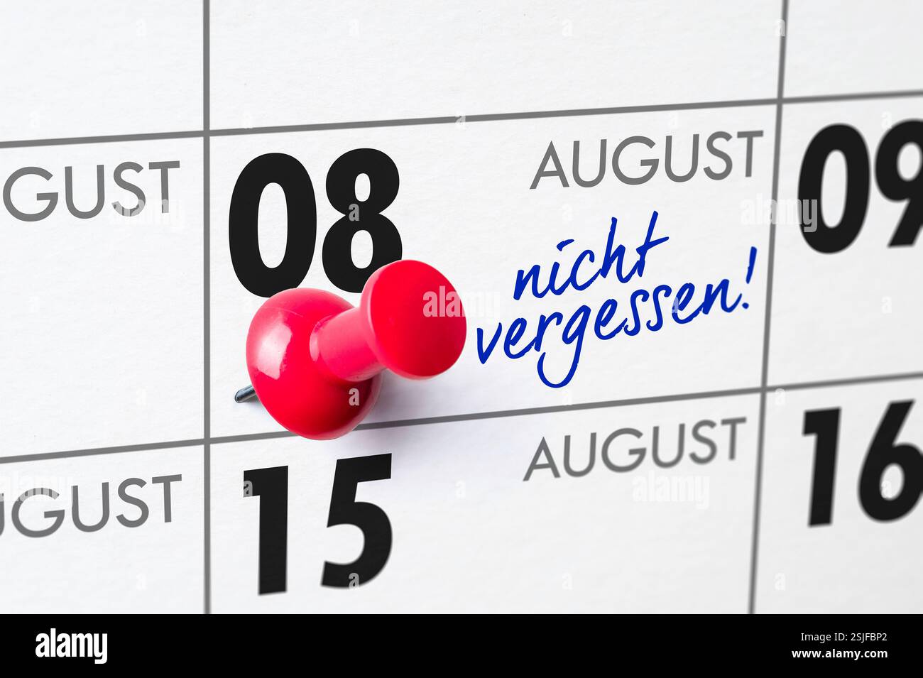 Wall calendar - August 08 Stock Photo - Alamy