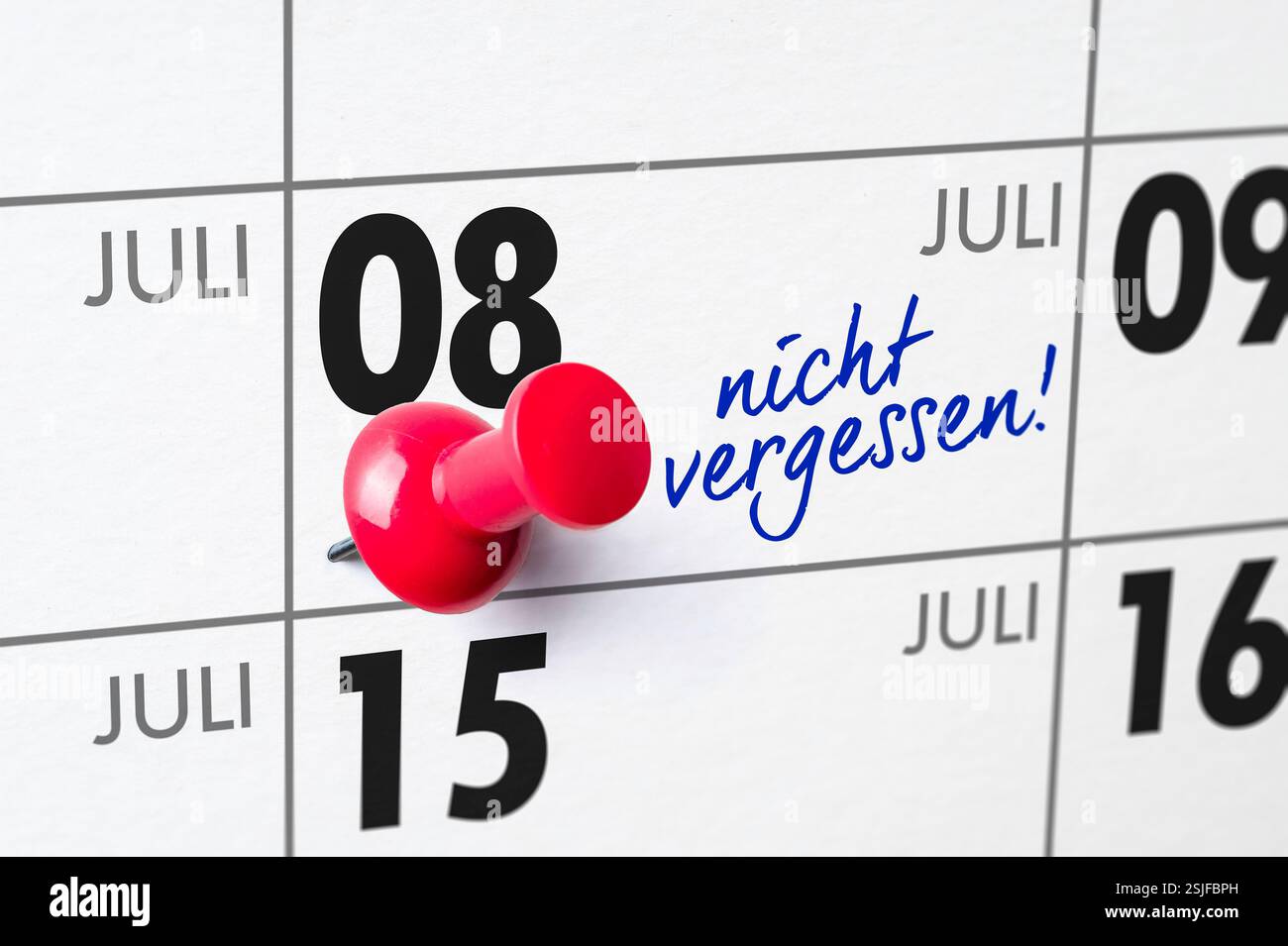 Wall calendar - July 08 Stock Photo - Alamy