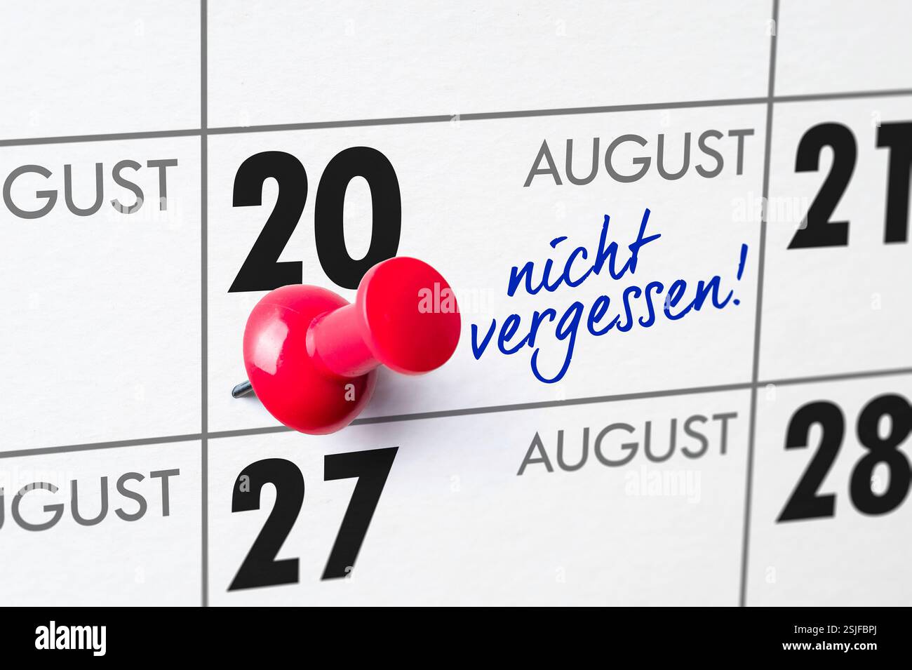 August 20 date calendar change hi-res stock photography and images - Alamy