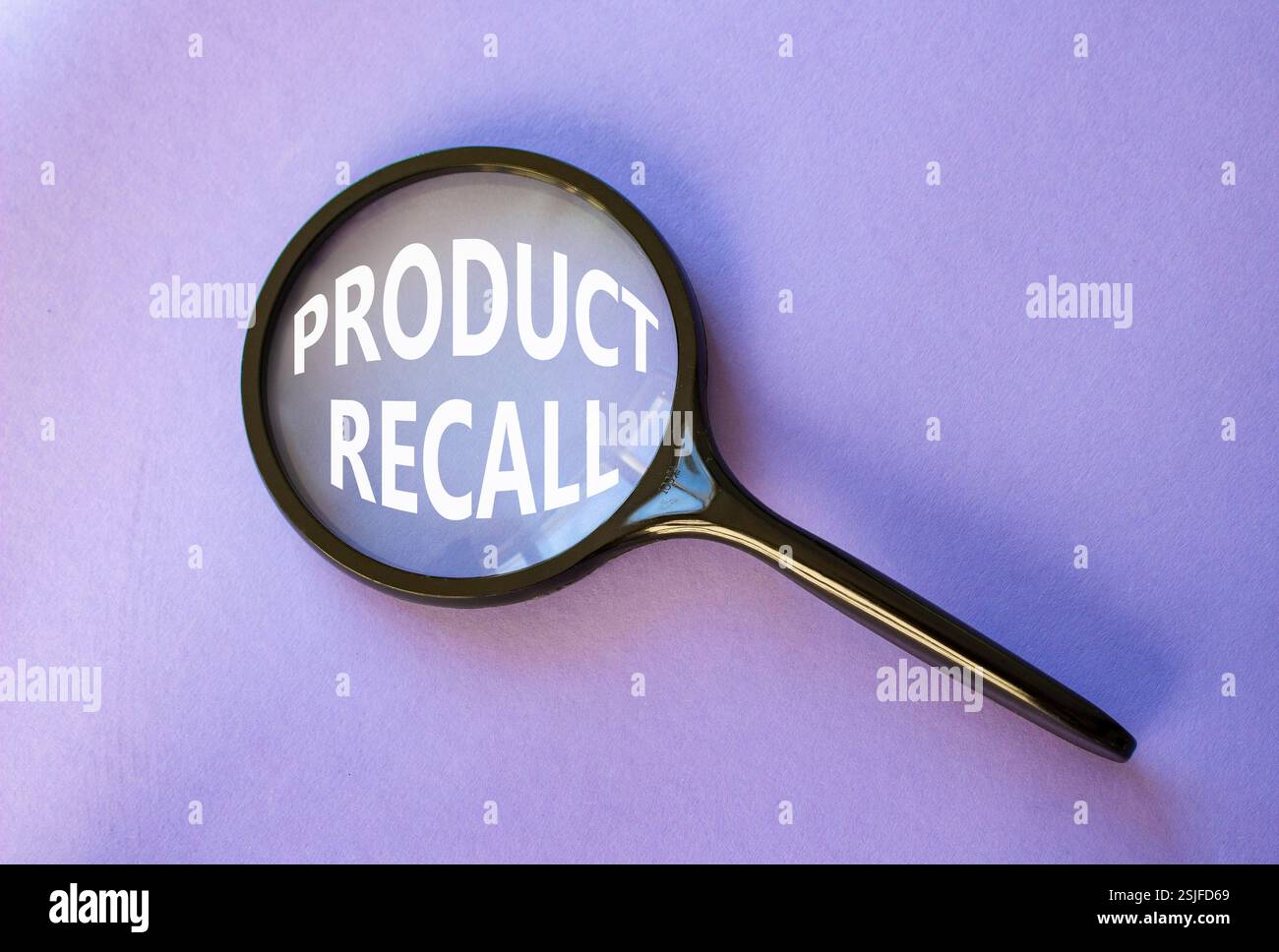Product recall symbol. Concept words Product recall on magnifying glass ...
