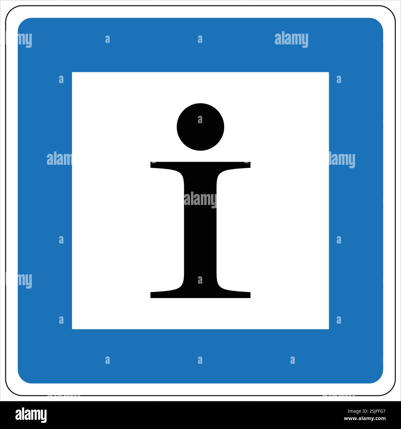Iconic information symbol on a blue square sign Stock Vector Image ...