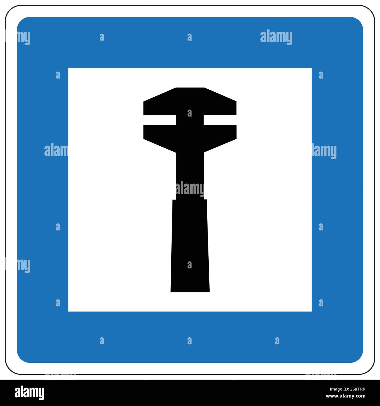 Blue sign with wrench icon indicating repair services Stock Vector ...